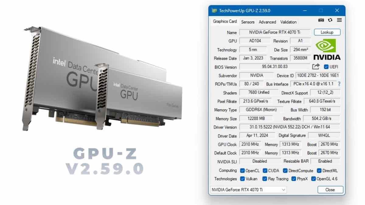 GPU-Z v2.59.0 est disponible en téléchargement, les nouveautés - RUE DE LA TECH | Actualité High ...